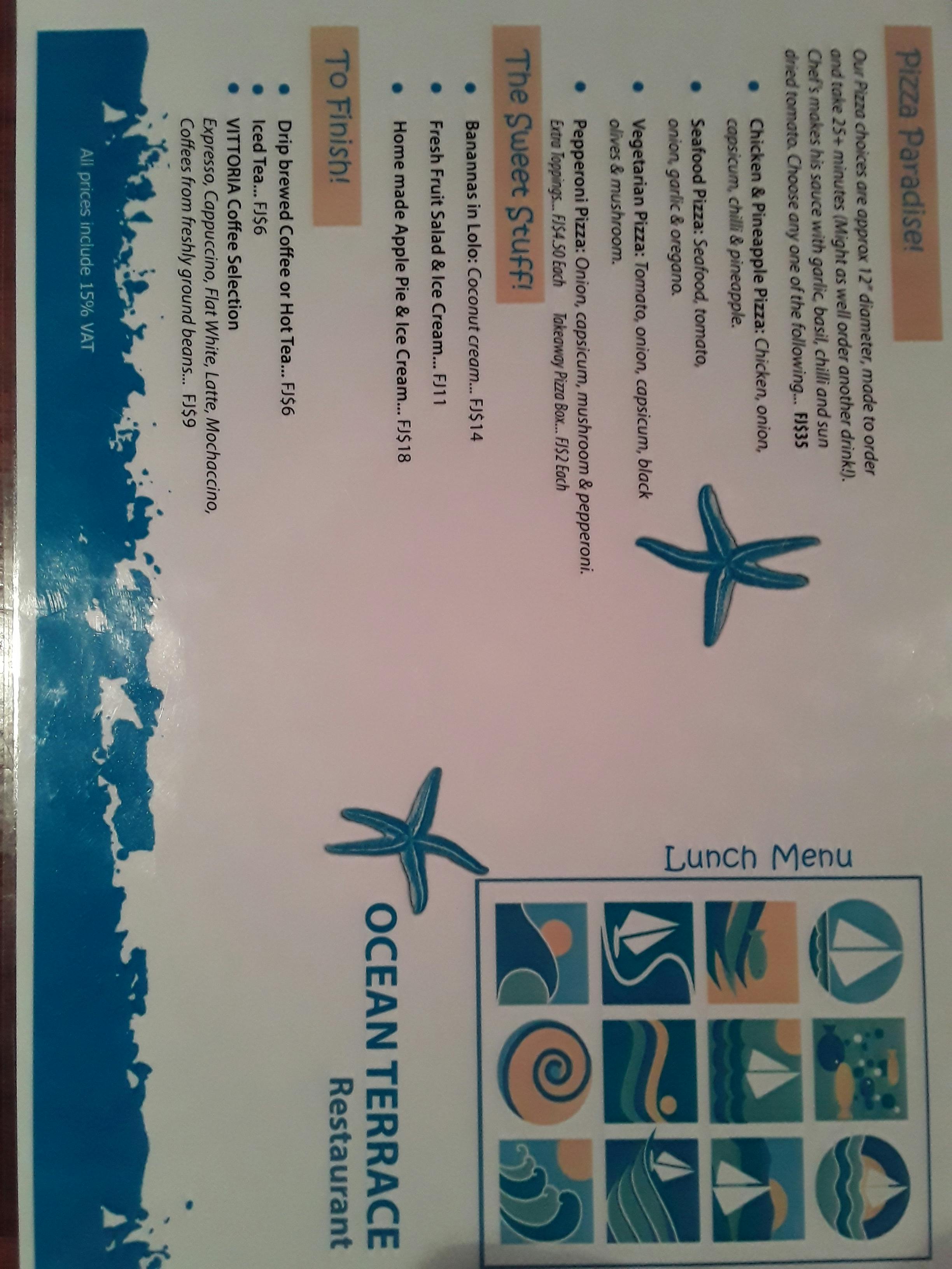 Lunch Menu | Bedarra Beach Inn